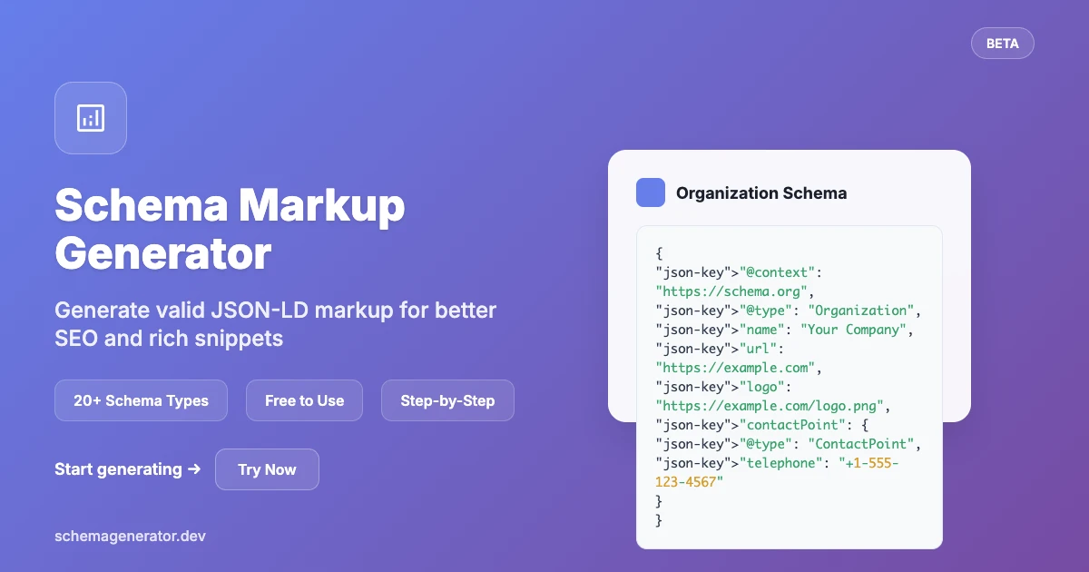 Schema Markup Generator (BETA) - Create Valid JSON-LD for SEO